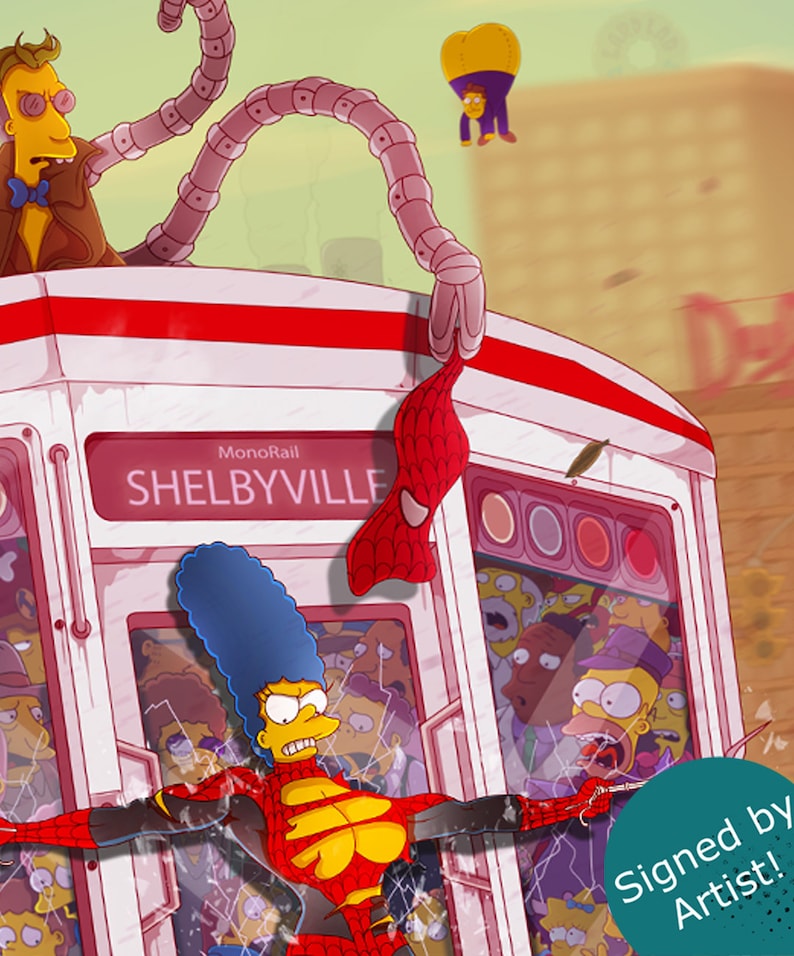 Spider-man Simpsons Style Art Print Limited Edition Signed - Etsy