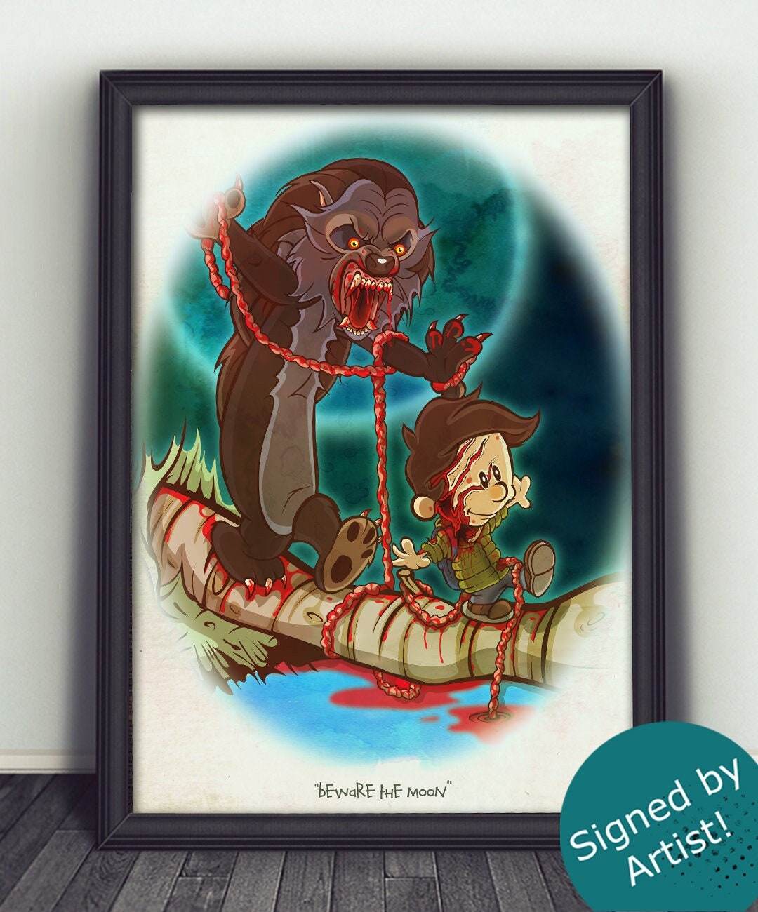 Calvin and Hobbes Meets an American Werewolf in London Art Print ...