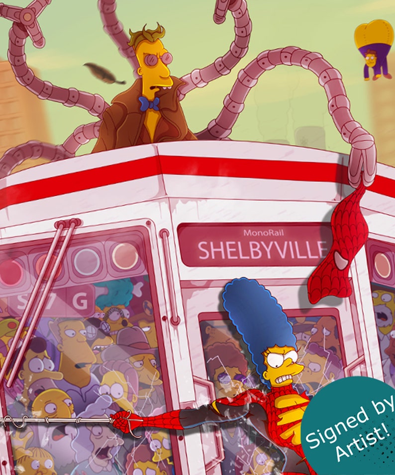 Spider-man Simpsons Style Art Print Limited Edition Signed - Etsy
