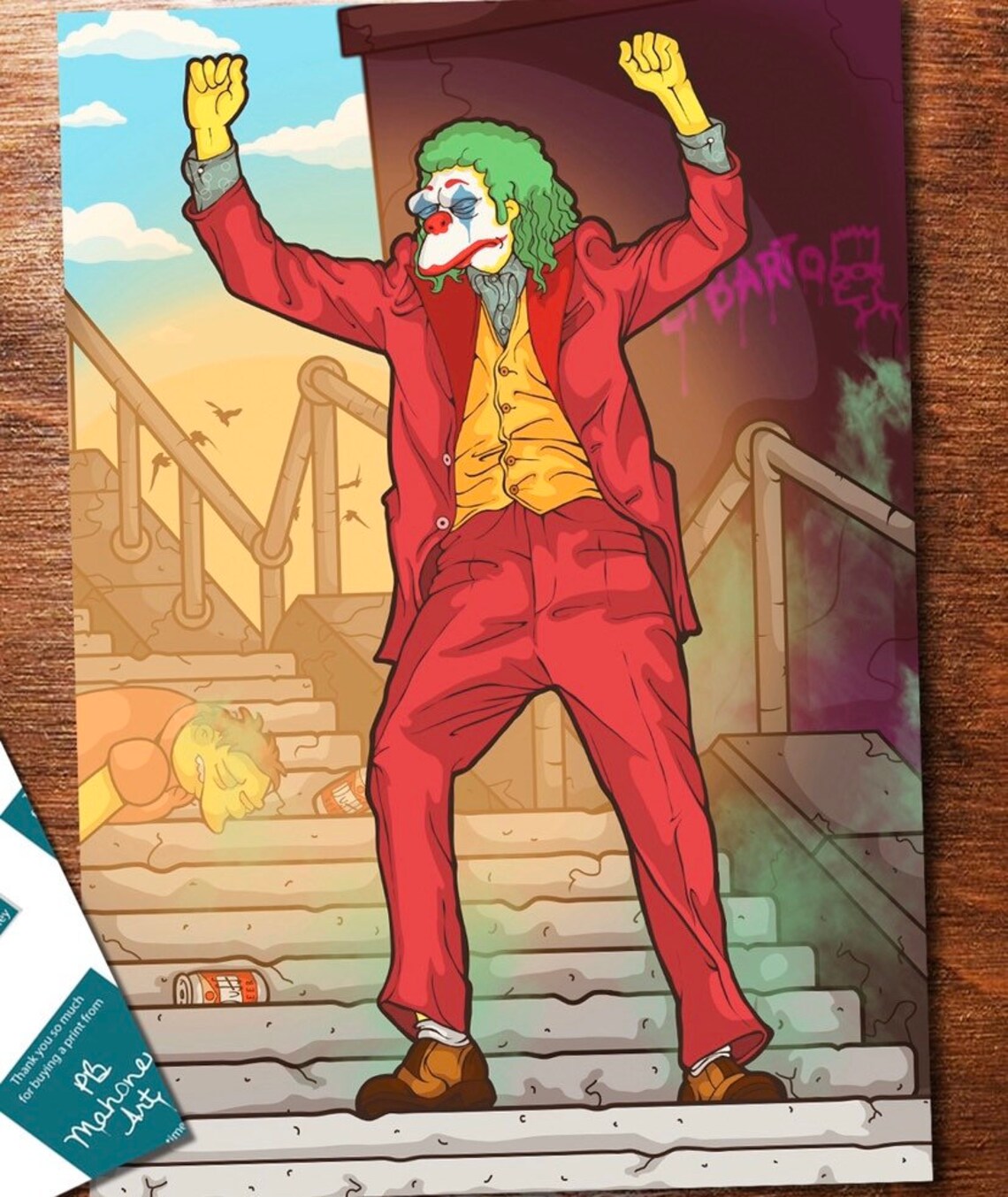 Joker Simpsons Style Art Print Limited Edition Signed By | Etsy