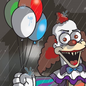 Pennywise IT Art Print Mashup Bart Meets Krustywise Collectible Limited Signed by Artist - Etsy