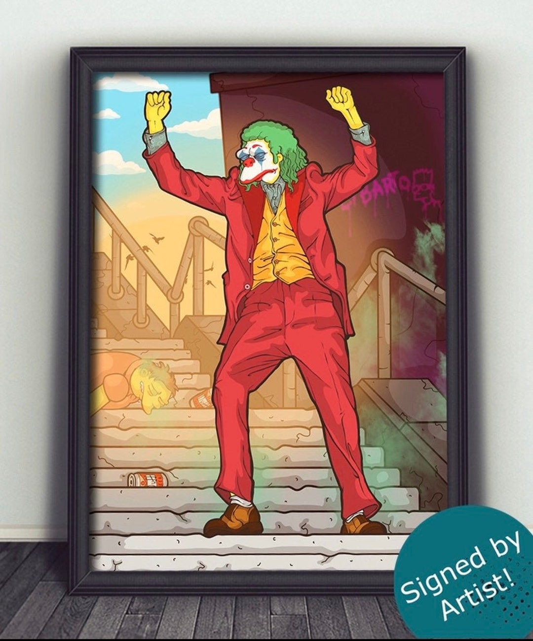 Joker Simpsons Style Art Print, Limited Edition, Signed by Artist - Etsy