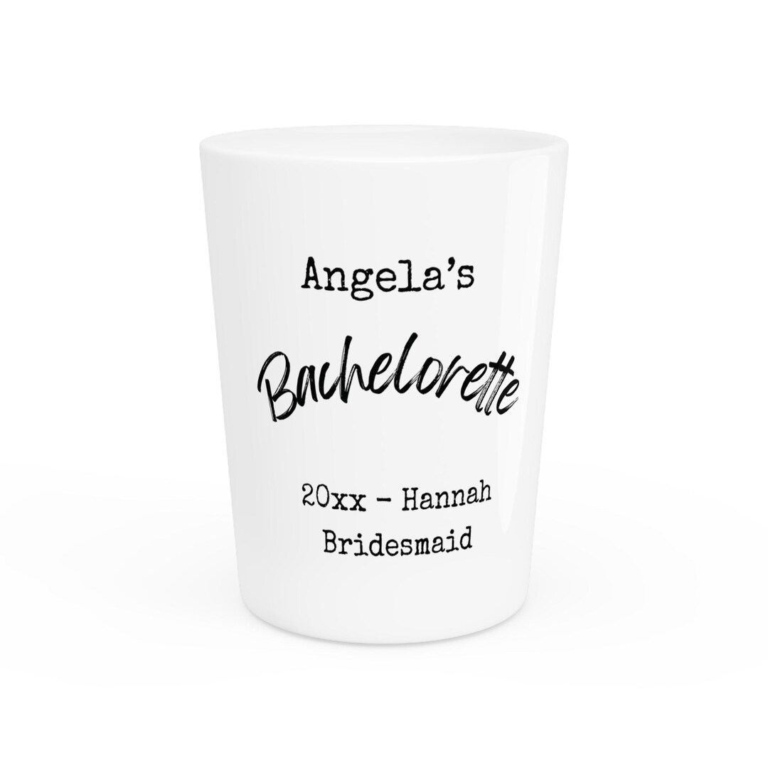 Personalized Bachelorette Names and Date Shot Glass Wedding Favor Shot ...
