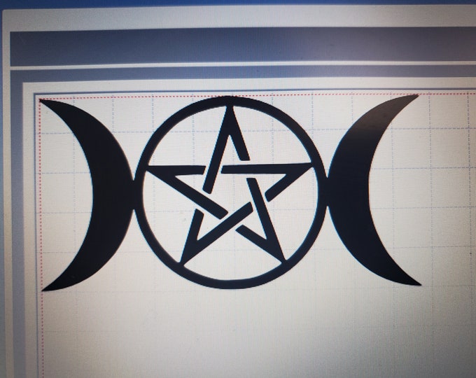 Triple Goddess Moon Pentacle SVG Digital File - Vinyl Stickers for ...