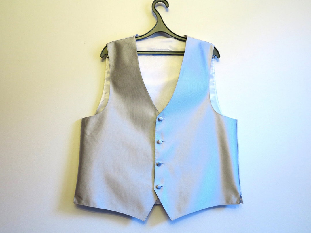 Silver Mens Vest Gentlemen's Vest Formal Waistcoat Edwardian Victorian ...