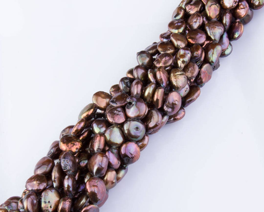 Bronze Color Freshwater Coin Pearls, 16" Inch Strand, Loose Pearls ...