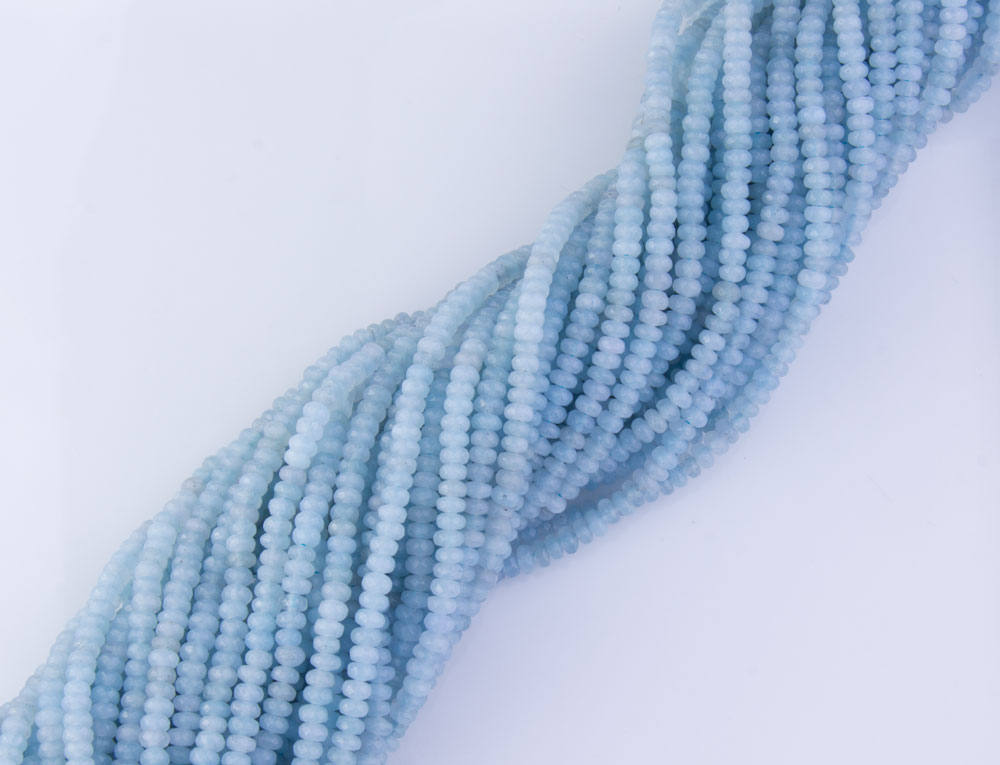 4mm Dyed Jade Light Blue Gemstone Beads Facated Roundel | Etsy