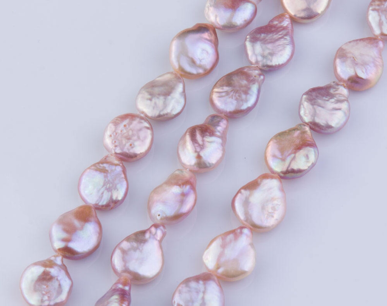 14mm-15mm Dusty Pink Coin Tail Pearls, Freshwater Pearls, Pure,high ...