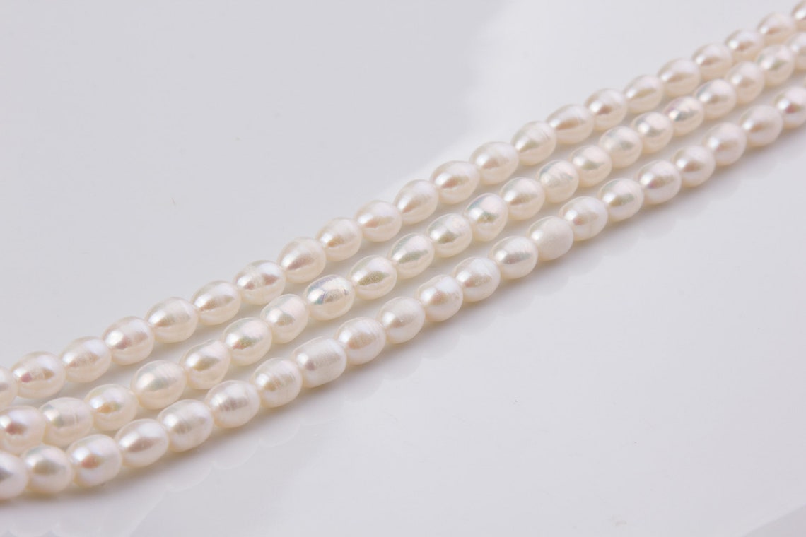 6x7mm Oval Shape Freshwater Pearls, High Quality, AA Grade, Genuine ...