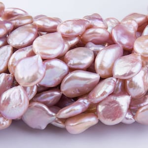 14mm-15mm Dusty Pink Coin Tail Pearls, Freshwater Pearls, Pure,high ...