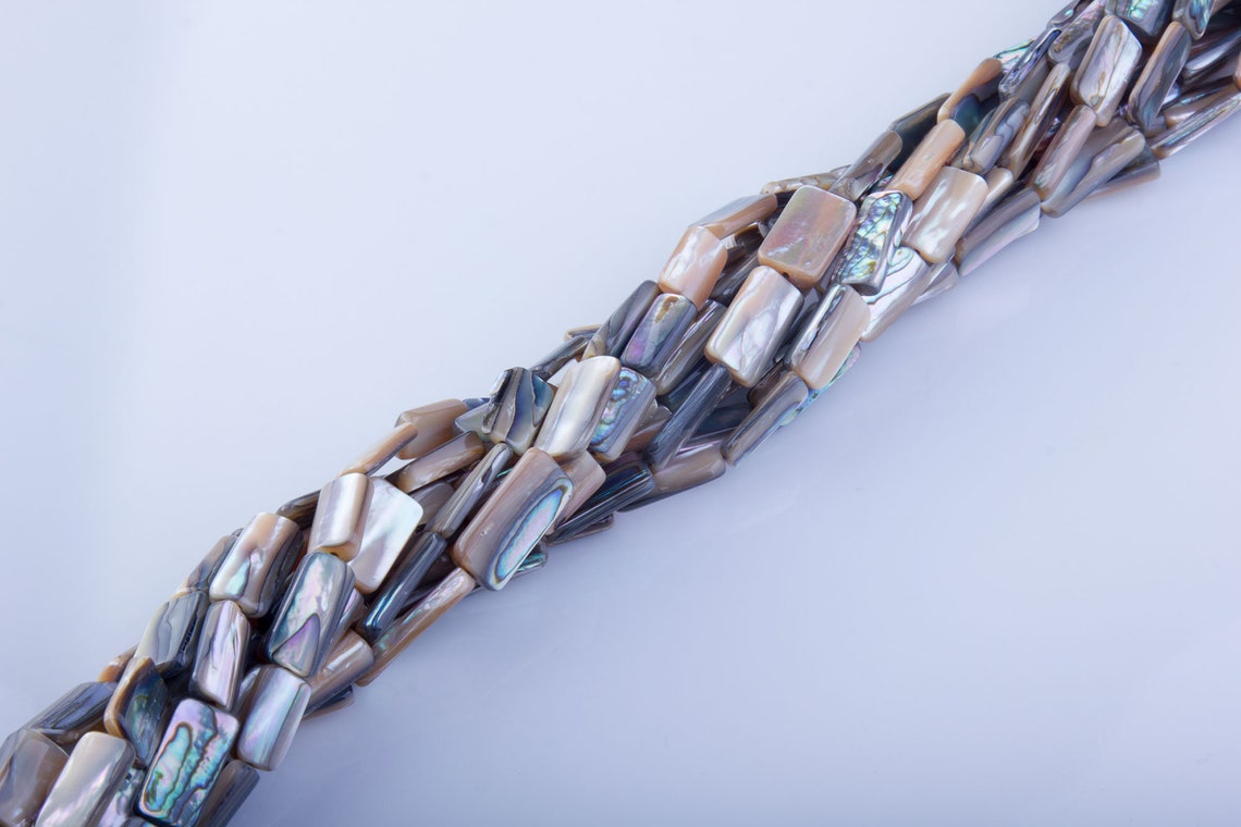 Abalone Rectangular Shell Beads Organic Beads Natural Shell | Etsy