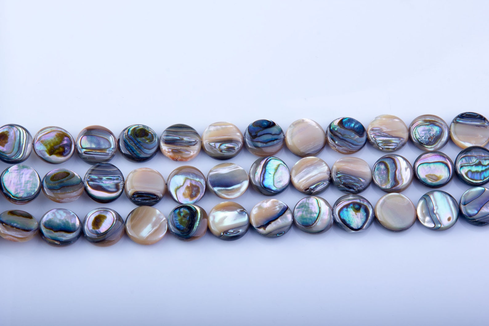 Abalone Round Shell Beads, Genuine Shells, Natural Shape, High Luster ...