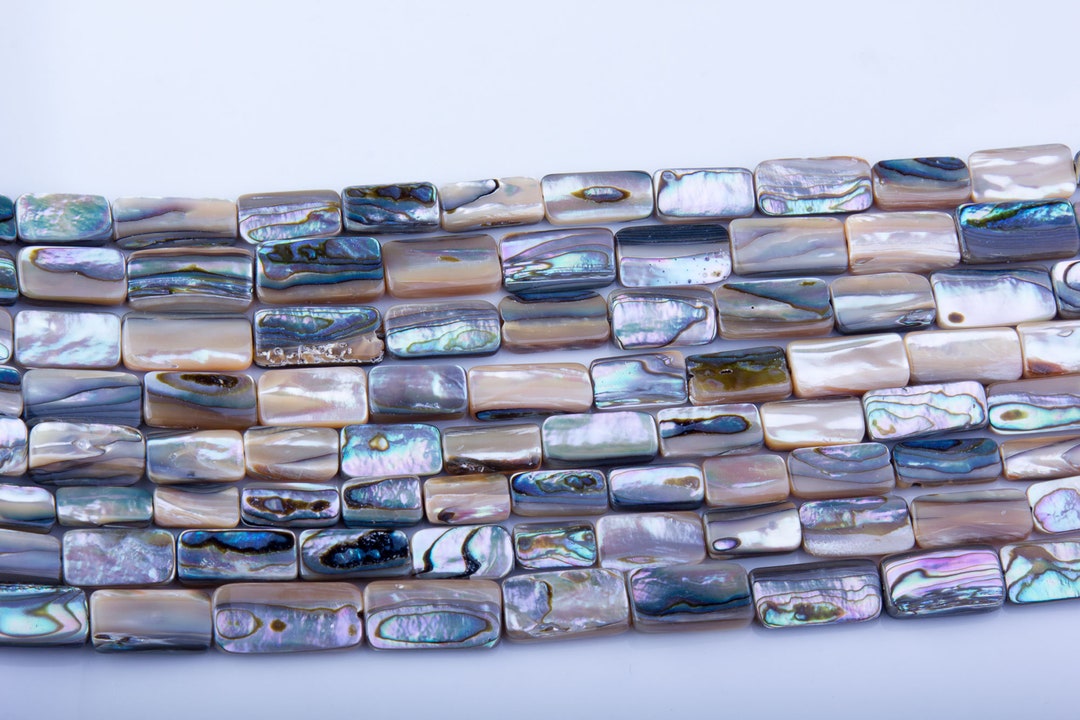 Abalone Rectangular Shell Beads, Organic Beads, Natural Shell Beads ...