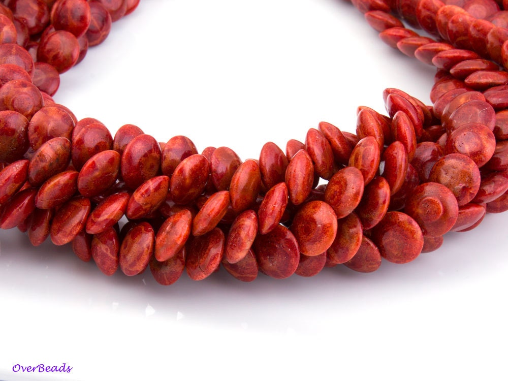 12mm Dyed RED SPONGE CORAL Flat Round Disc Coin Beads - Etsy