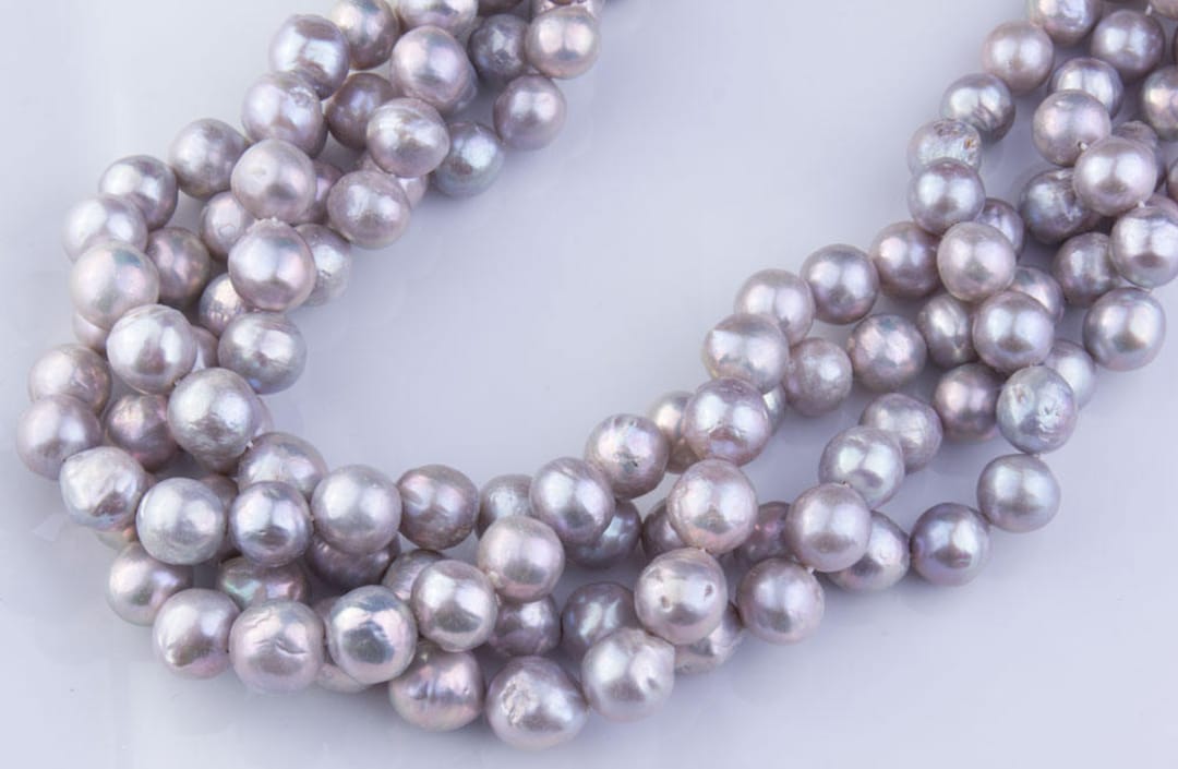 11mm-13mm Natural Baroque Silver Grey Pearls, Freshwater Pearls, Pure ...