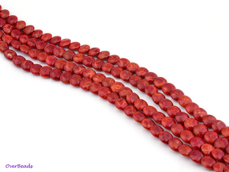 12mm Dyed RED SPONGE CORAL Flat Round Disc Coin Beads - Etsy