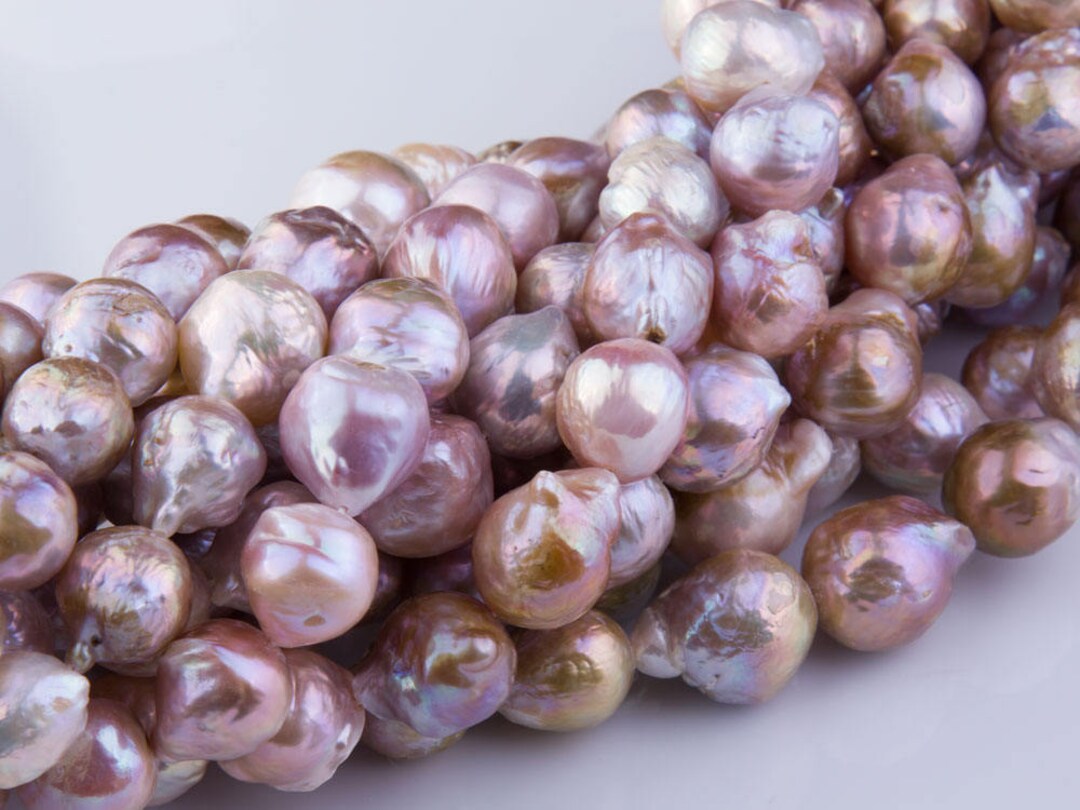12mm - 15mm Natural Baroque Champagne Pearls, Freshwater Pearls, Pure ...