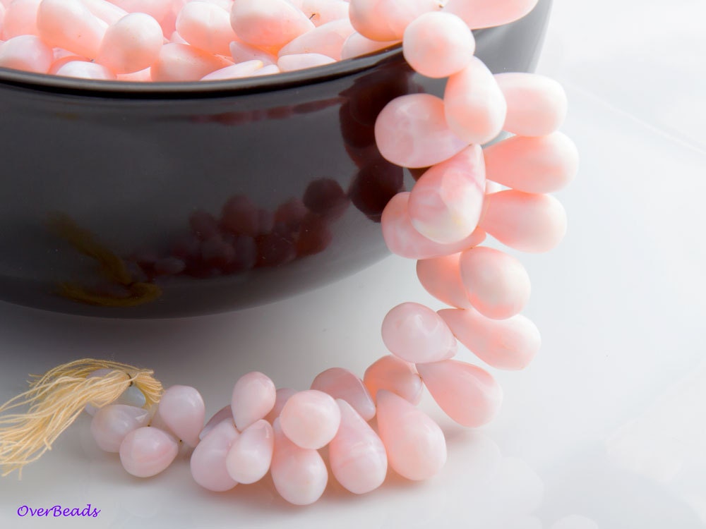 16 19mm 5pc PINK PERUVIAN OPAL Teardrop Beads Top Drilled | Etsy