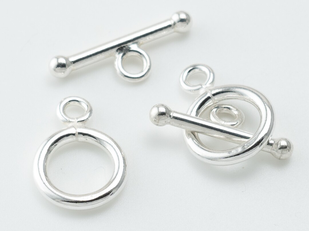 2 SETS -sterling Silver Shiny Tiny Round Toggle With Bar, Priced per ...