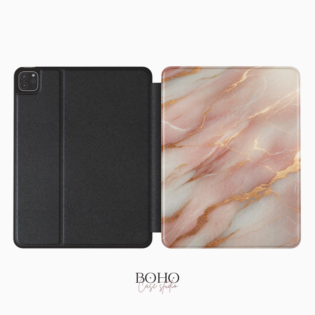 Rose Gold Marble iPad Folio Case | iPad 12.9 | iPad Pro 11 | iPad 10.2 ...