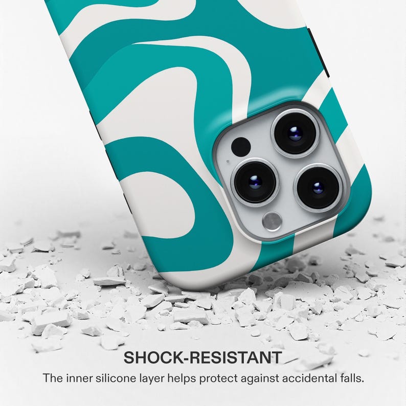 Abstract Wavy Pattern Phone Case for Xiaomi, Google Pixel | Retro Fluid ...