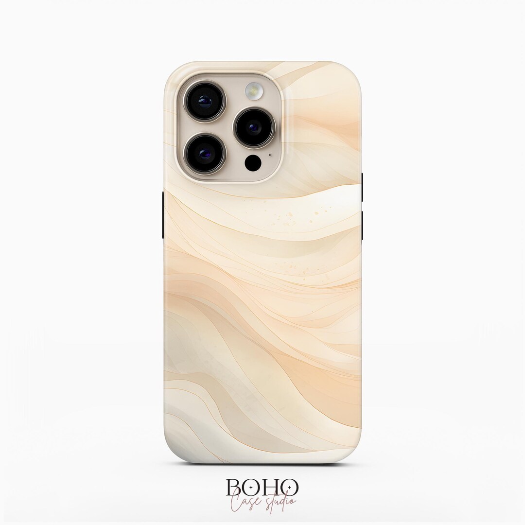 Beige Abstract Waves iPhone 17 16 15 14 13 Pro Max Plus Air Case - Etsy UK
