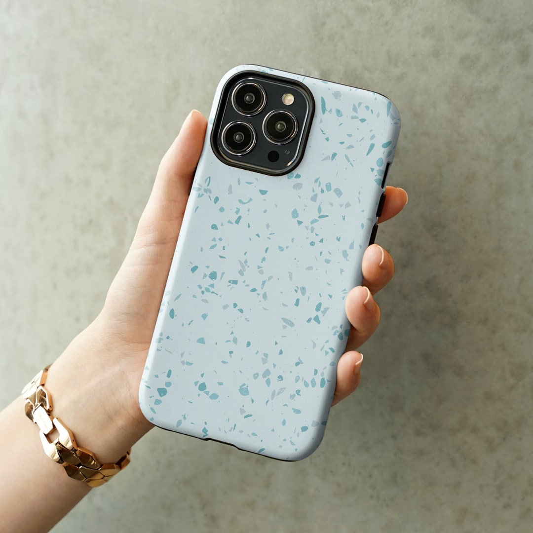 Light Blue Terrazzo Phone Case for iPhone 15 Pro Max, iPhone 14, iPhone ...
