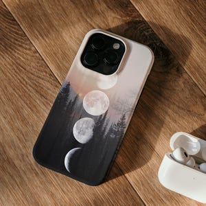 Moon Phases Forest Phone Case, Boho Style for Iphone, Samsung Galaxy ...