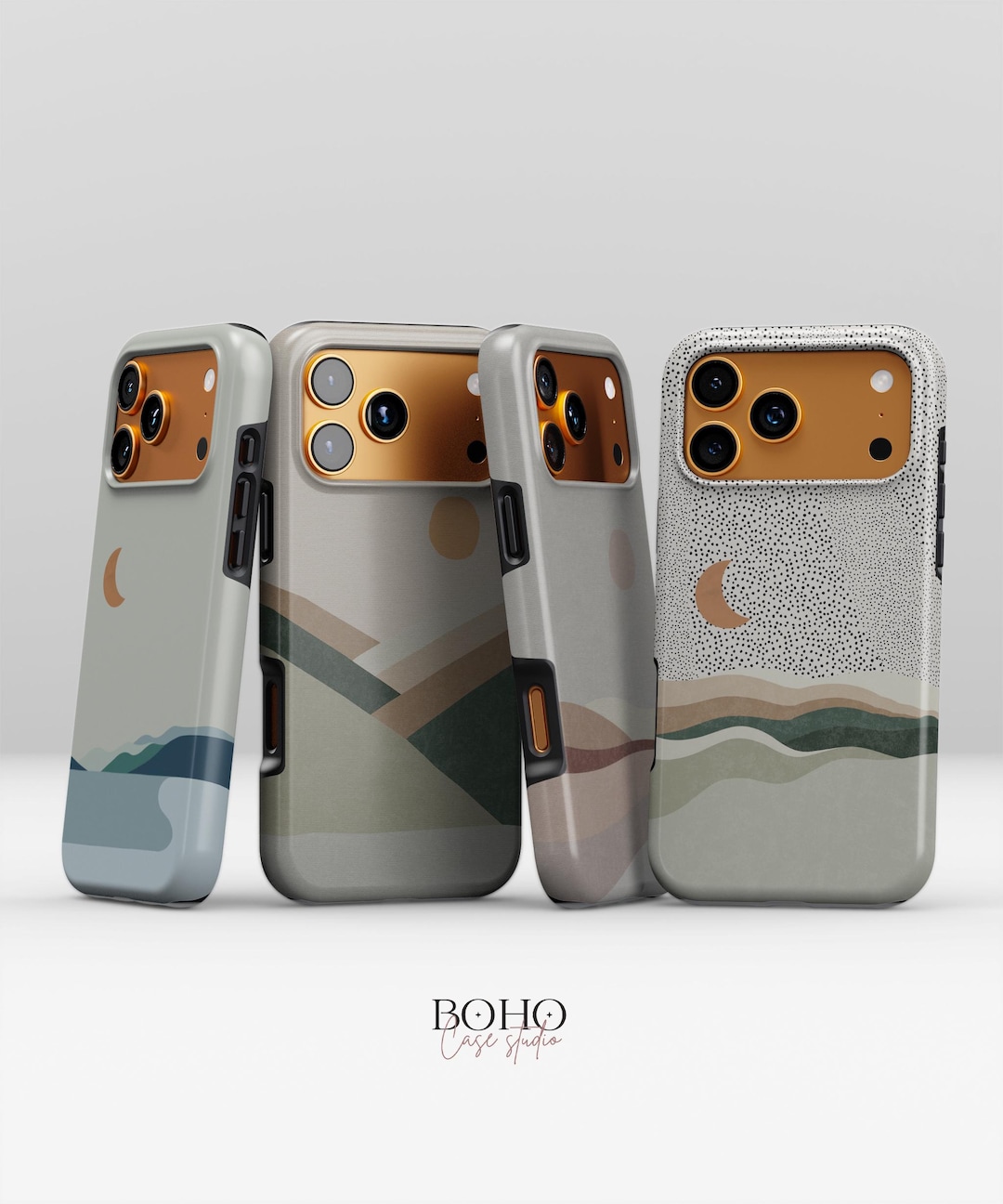 Earthy Celestial iPhone 17 16 15 14 Pro Max Case | Muted Sage Moon ...