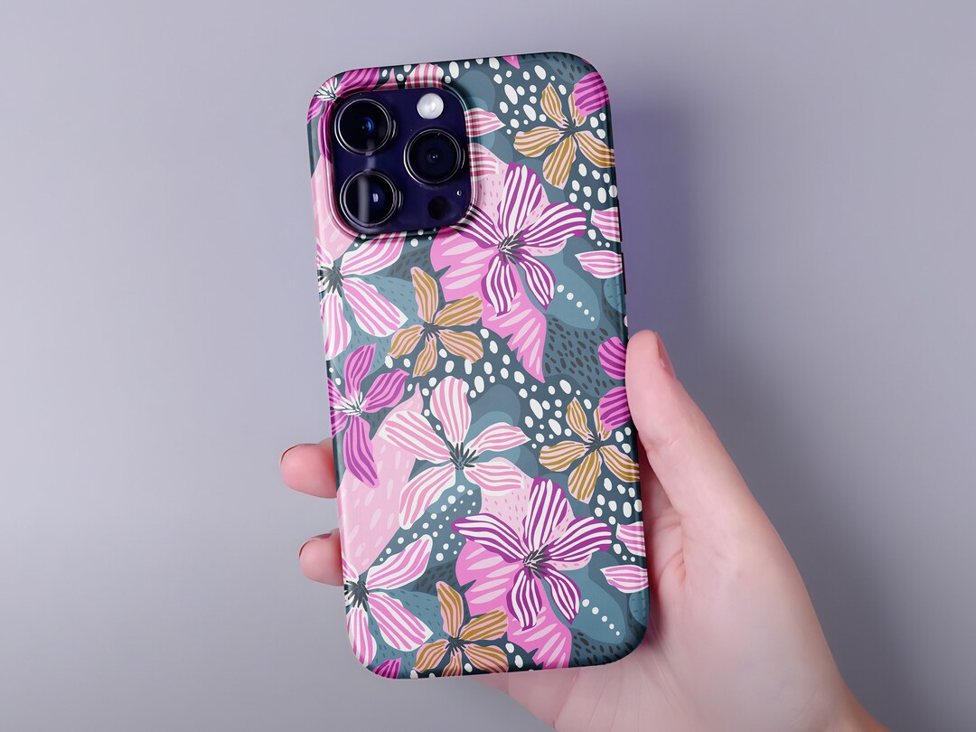 Pink Flower Pattern Iphone 14 Case / Iphone 13 Pro Max TOUGH - Etsy