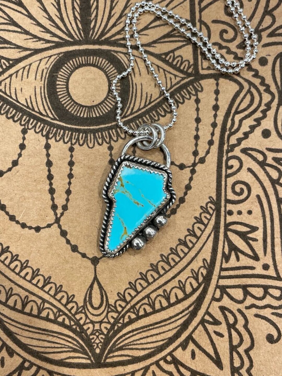 Blake-turquoise Lightning Bolt Pendant - Etsy