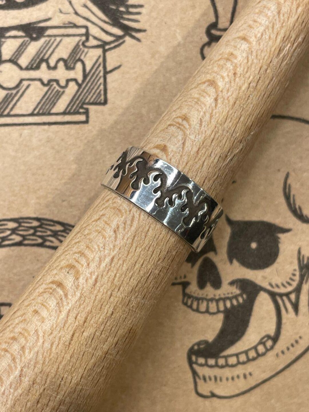 Vinny-sterling Silver Flame Ring - Etsy