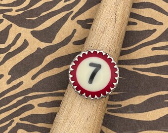 Billiard Ball Sterling Silver Heart Shaped Ring #11 - Etsy