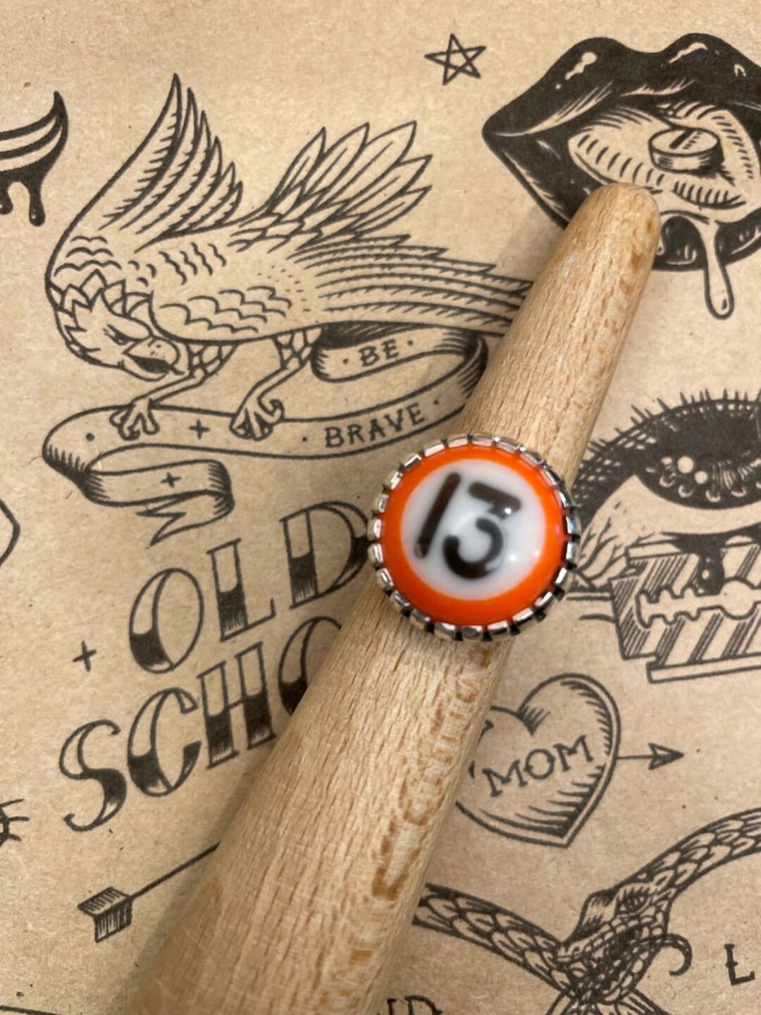 Soho-billiard Ball Lucky 13 Ring - Etsy