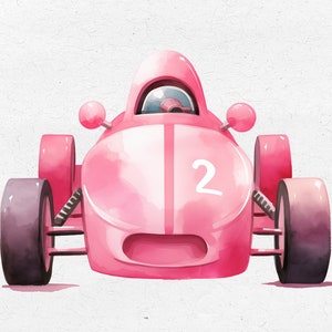 Race Car Clipart, Pink Race Car Clipart, Girl Racing Clipart, Race Car ...