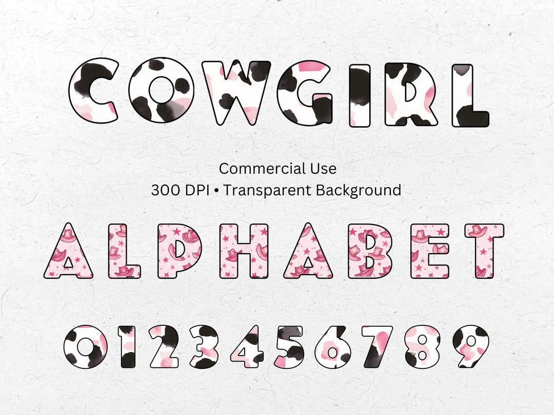 Doodle Letters PNG Alphabet Letters and Numbers Sublimation Png Cowgirl ...