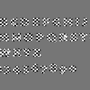 Checkered Alphabet and Numbers Svg Bundle, Checkered Letters, Racing ...