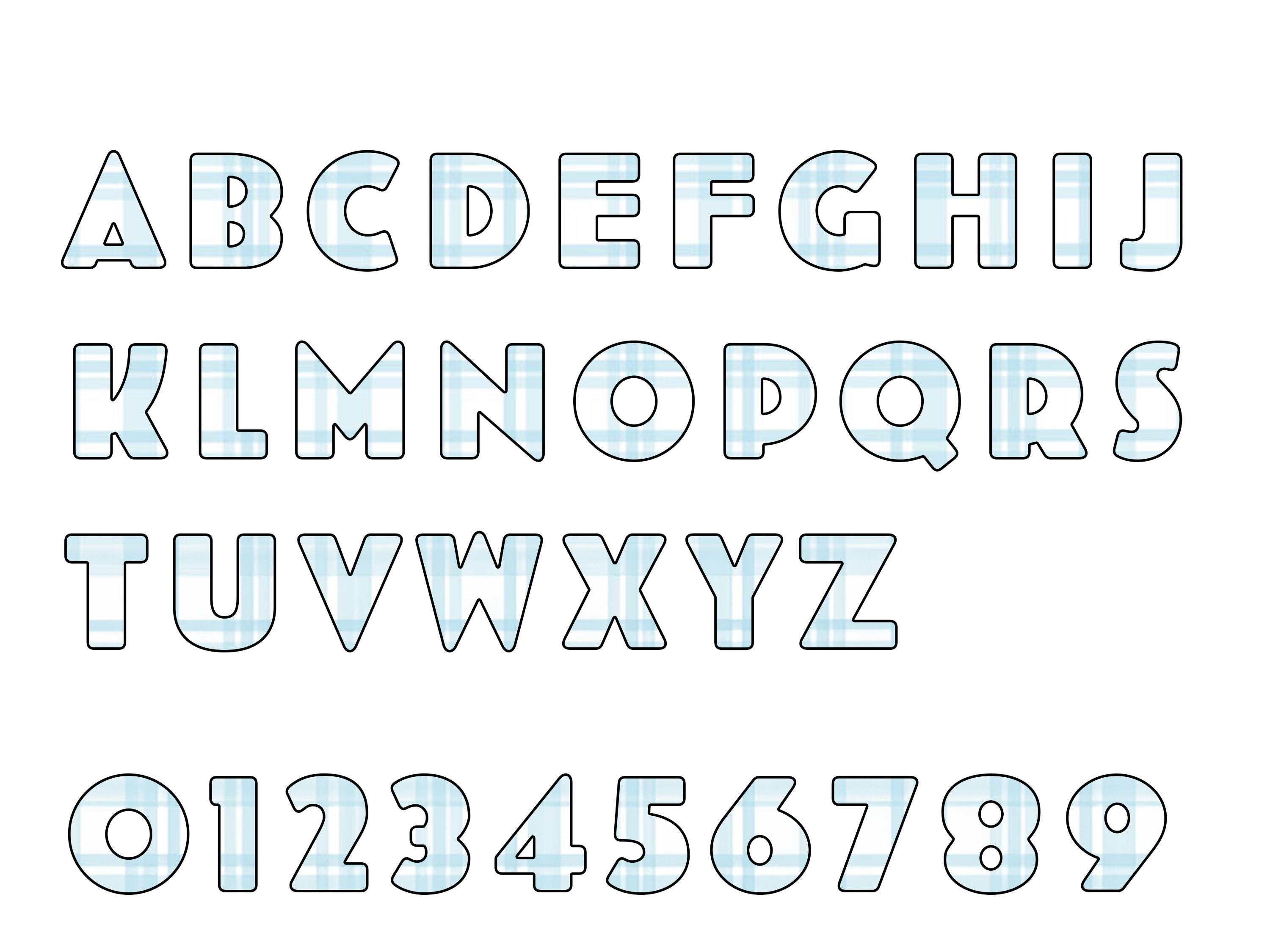 Snowflake Alphabet and Numbers PNG Bundle: Icy Blue Plaid Letters ...