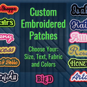 Custom Embroidered Patch Personalized Name or Text Iron On/sew - Etsy