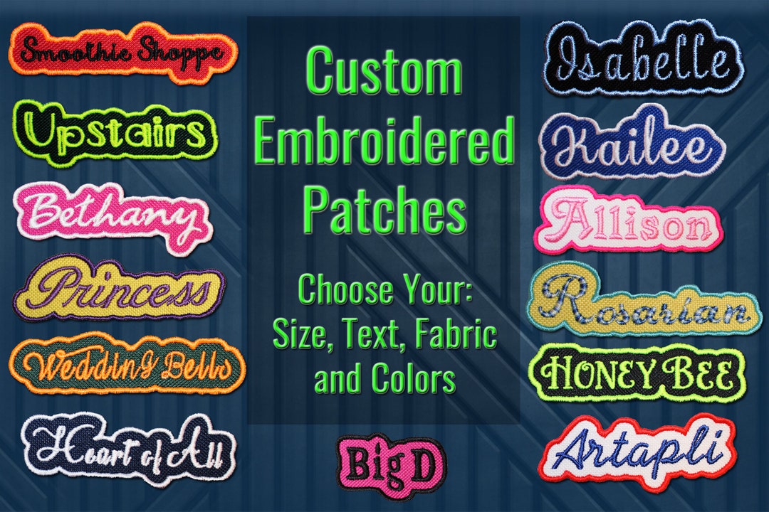 Custom Embroidered Patch Personalized Name or Text Iron On/sew on With ...