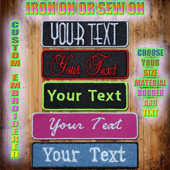 Custom Embroidered Name Tag or Text Tag Iron on or Sew On - Etsy