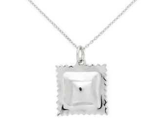 Ravioli Pasta Necklace, Yellow Gold Plated, by Delicacies Jewelry Every ...