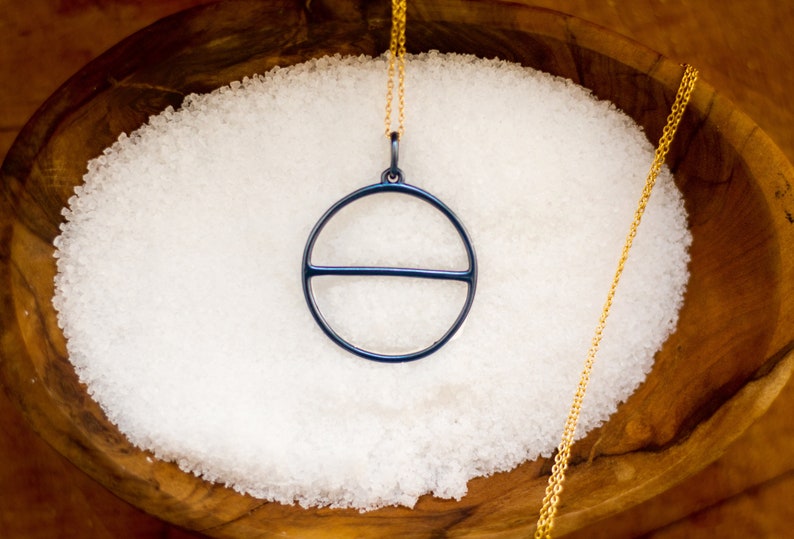 Salt Symbol Necklace Blue Enamel Plated The Salty | Etsy