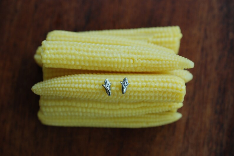 Corn Earrings Sterling Silver by Delicacies Jewelry Every - Etsy