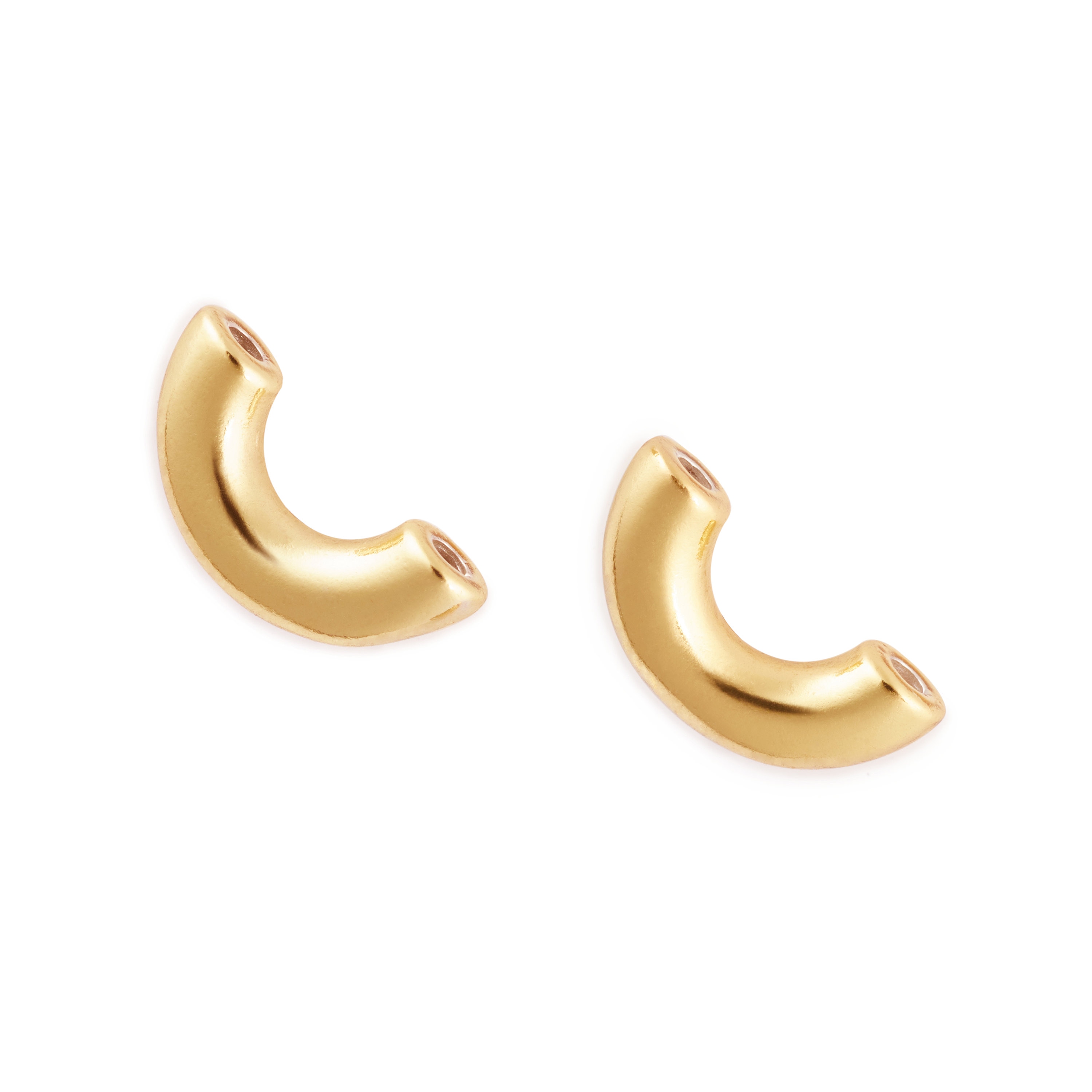 Gold Plated Macaroni Earrings, Foodie Gift - Etsy