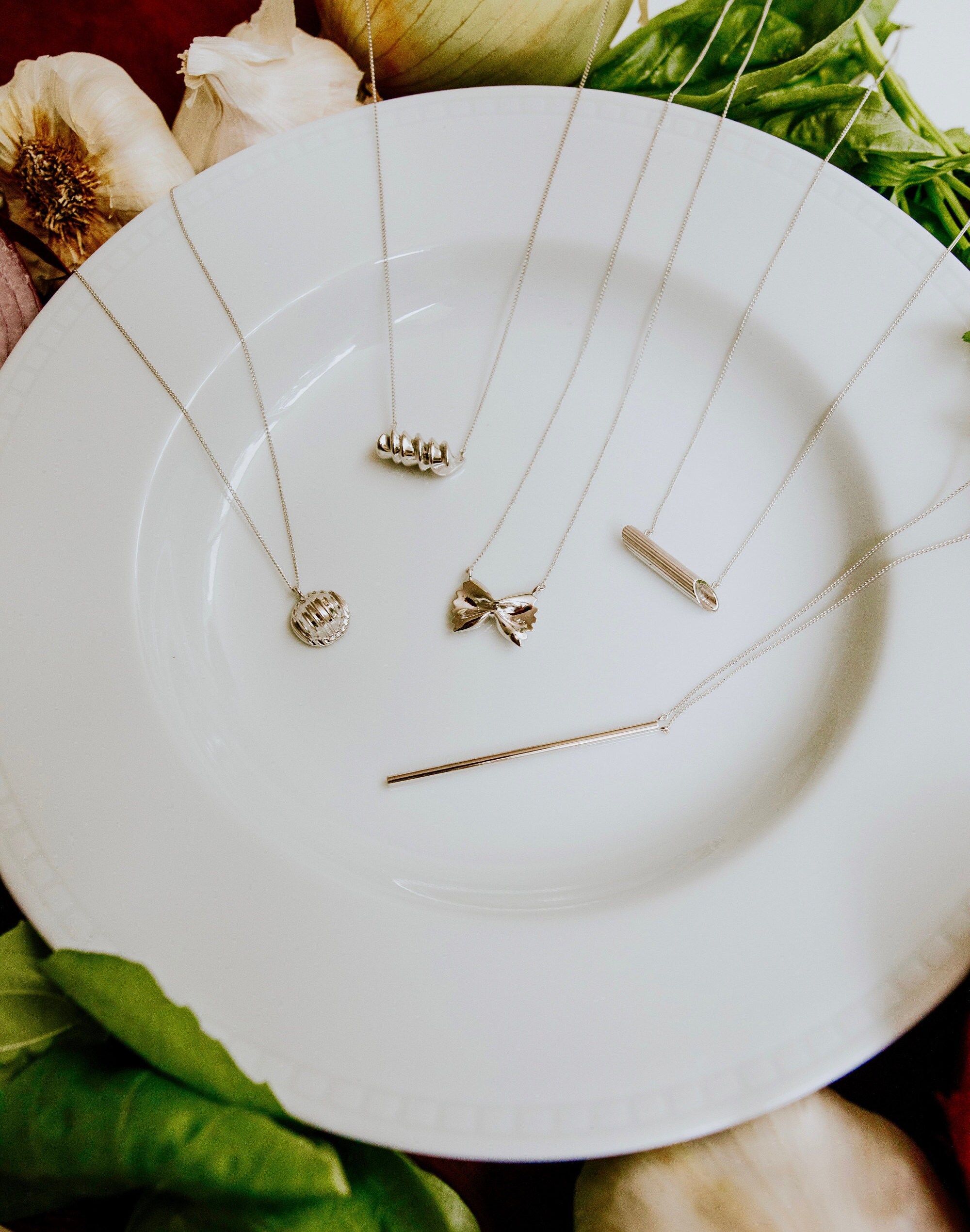 Bucatini Pasta Necklace Sterling Silver by Delicacies Jewelry | Etsy