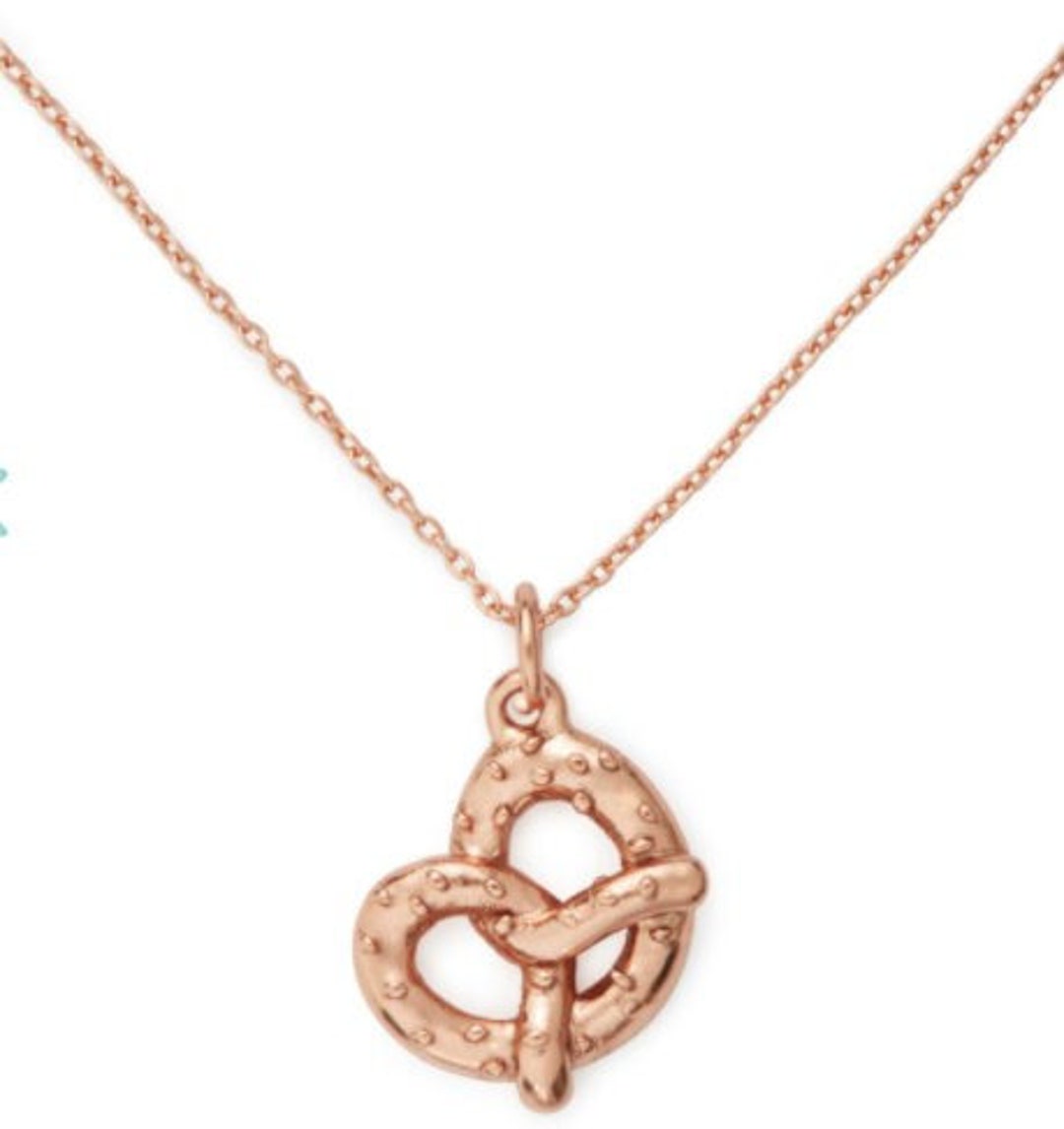 Rose Gold Plated Pretzel Necklace, Sterling Silver Chain - Etsy