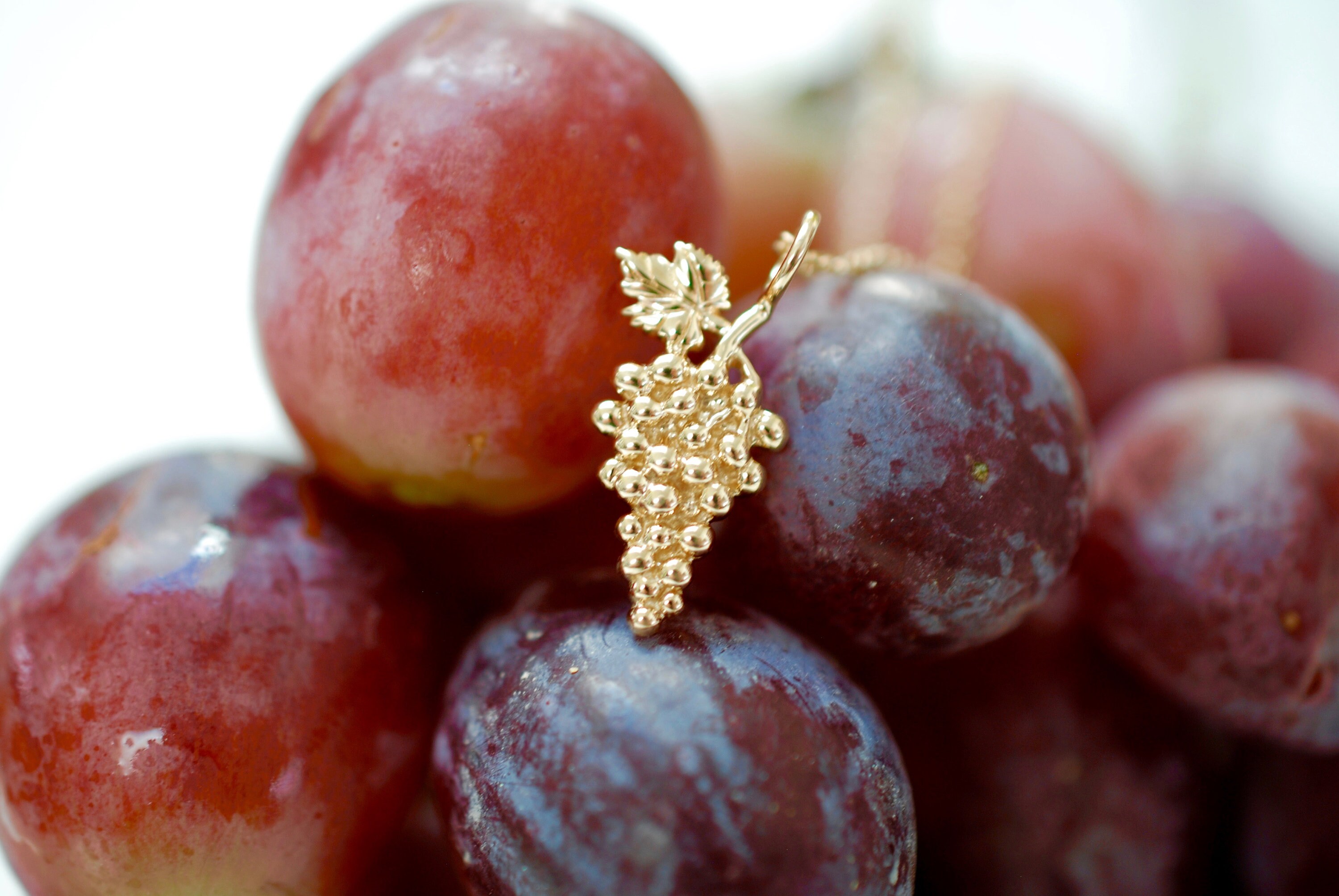 Grapes Necklace Yellow Gold Plated by Delicacies Jewelry - Etsy