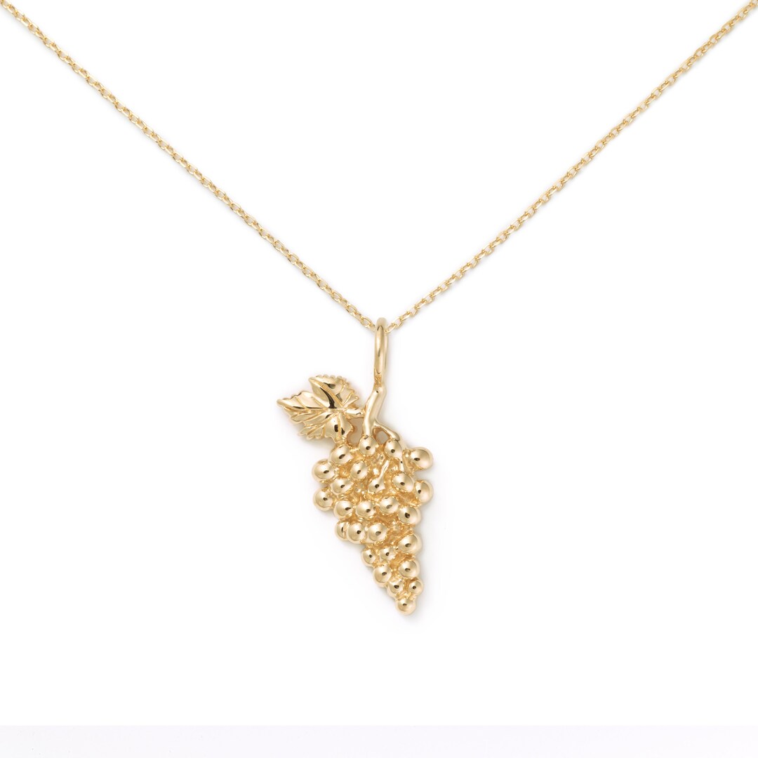 Yellow Gold Plated Grapes Pendant Necklace, Sterling Silver - Etsy