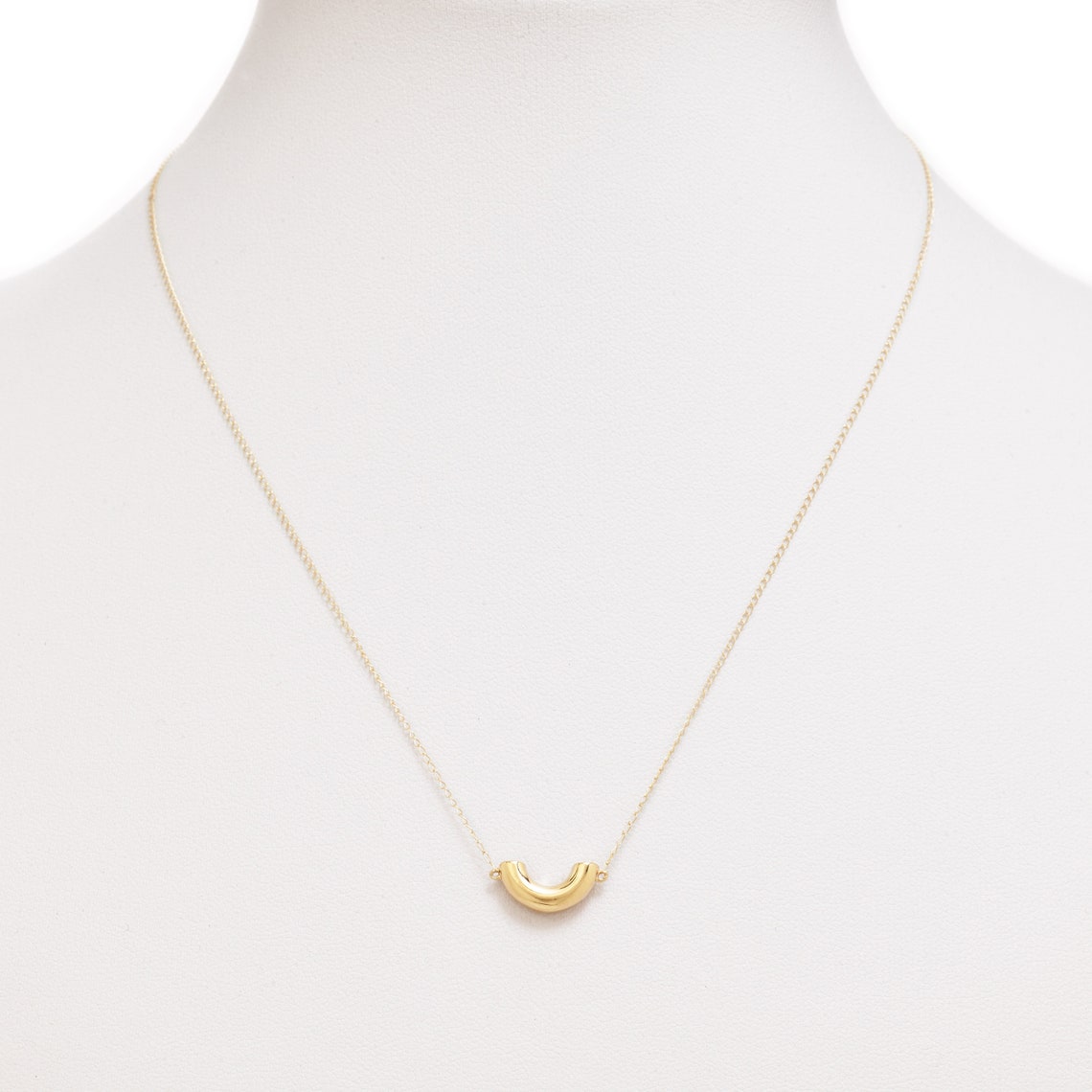 Mini Macaroni Necklace, Gold Plated Silver, Foodie Gift - Etsy